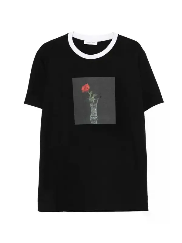 ERNEST W. BAKER Round-nek Rose-print T-shirt