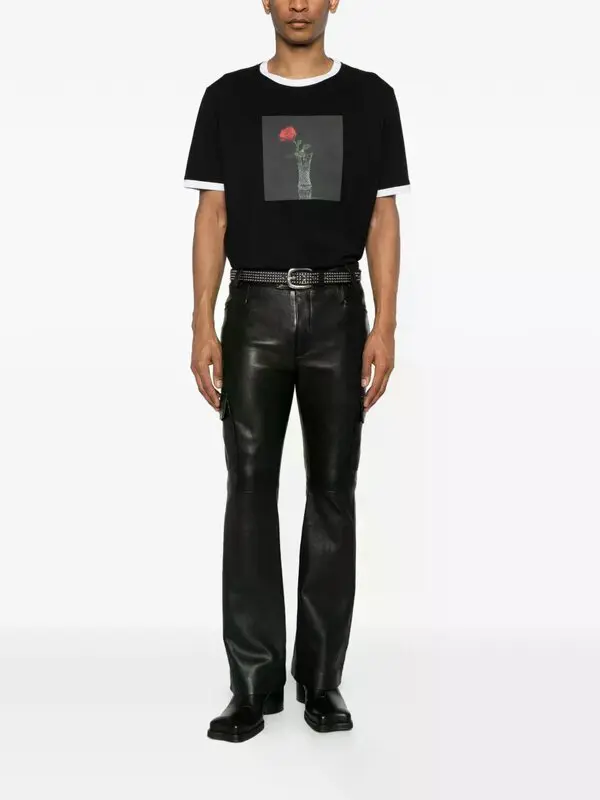 ERNEST W. BAKER Round-nek Rose-print T-shirt