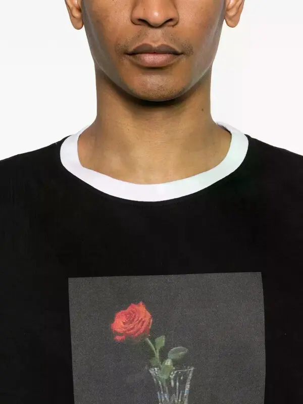 ERNEST W. BAKER Round-nek Rose-print T-shirt