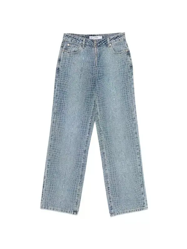 SELF-PORTRAIT Croc-effect Jeans