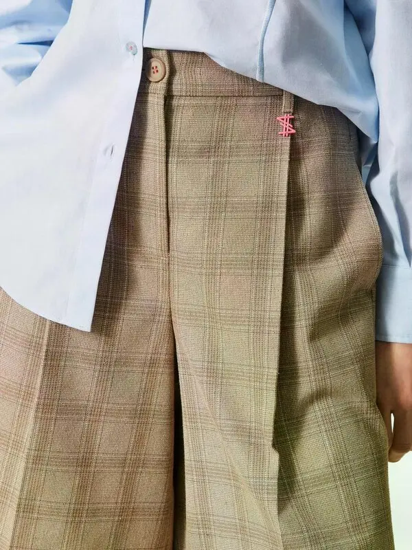 TWINSET X Myfo Checked Tailored Shorts