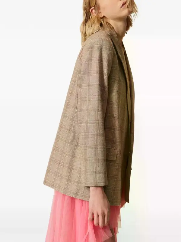 TWINSET Checked Double-breasted Blazer