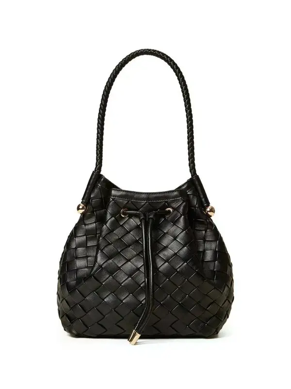 TWINSET Woven Bucket Bag With Braided Top Handle
