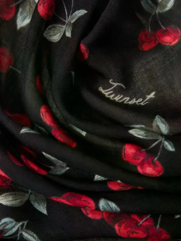 TWINSET Cherry-print Scarf - Black