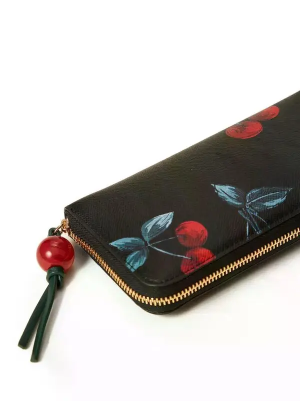 TWINSET Zip Around Wallet With Cherry Print