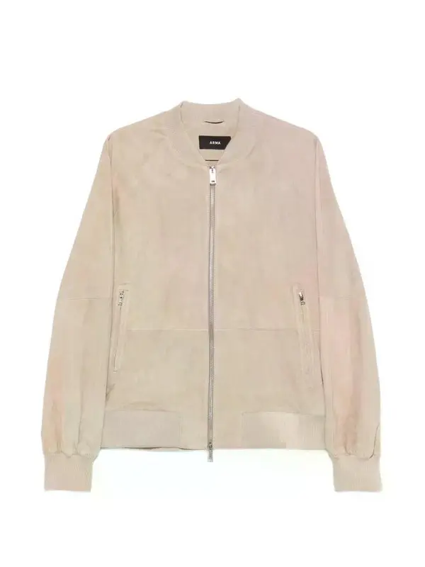 ARMA Dion Zipped Suede Jacket - Neutrals