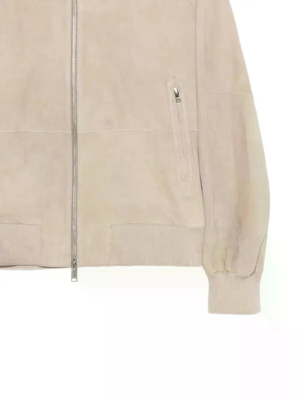 ARMA Dion Zipped Suede Jacket - Neutrals