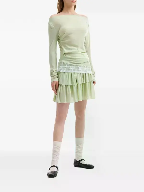 B+AB Ruffled Mini Skirt Set - Green