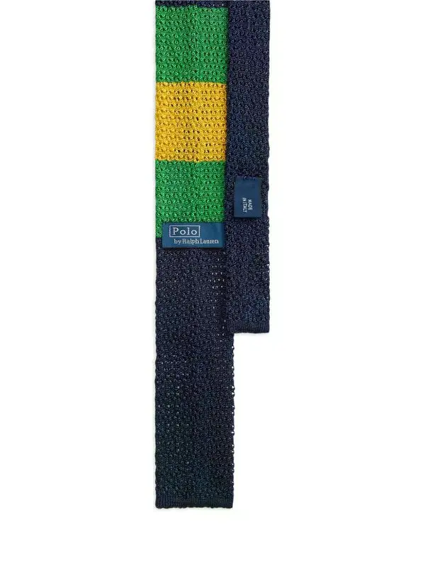 Polo Ralph Lauren Silk Knit Bear Motif Neck Tie