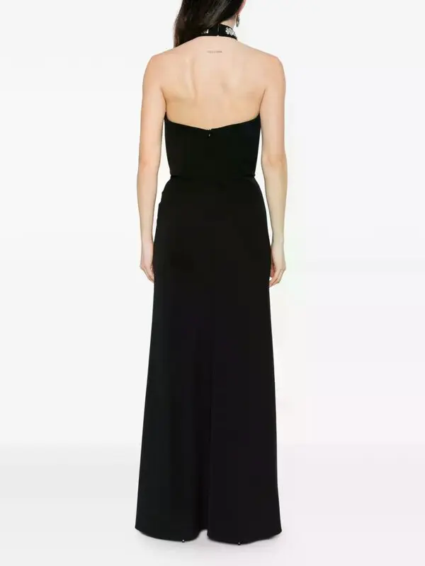 ALESSANDRO LEGORA Embellished Mesh-panel Maxi Dress