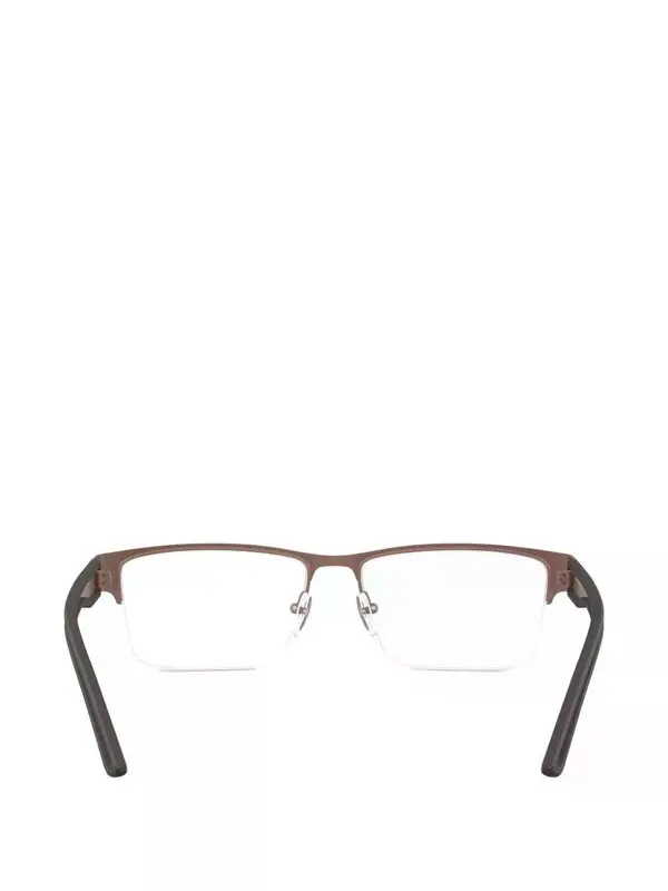Emporio Armani Rectangle-frame Glasses - Brown