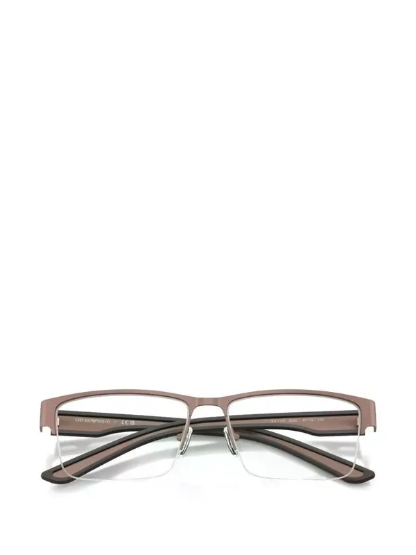 Emporio Armani Rectangle-frame Glasses - Brown