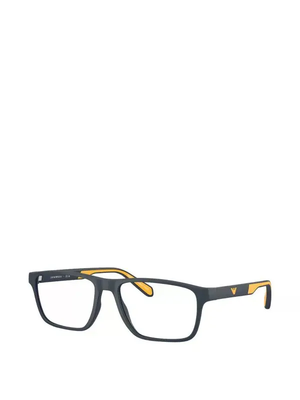 Emporio Armani Rectangle-frame Logo Glasses - Blue