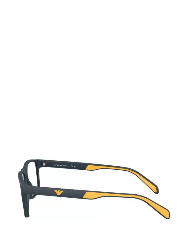 Emporio Armani Rectangle-frame Logo Glasses - Blue