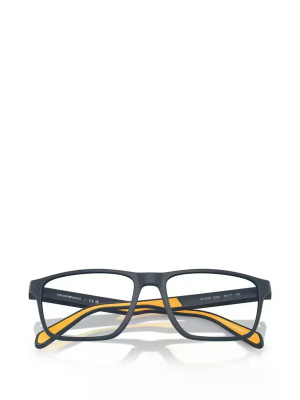 Emporio Armani Rectangle-frame Logo Glasses - Blue