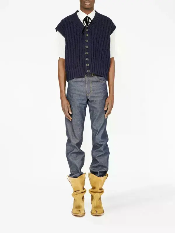 MAISON MARGIELA Ribbed Wool V-neck Vest