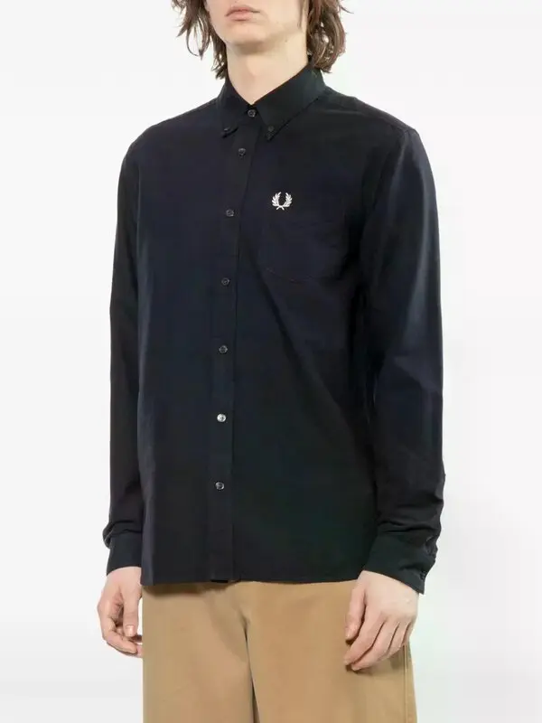 Fred Perry Logo-embroidered Pocket Shirt - Blue