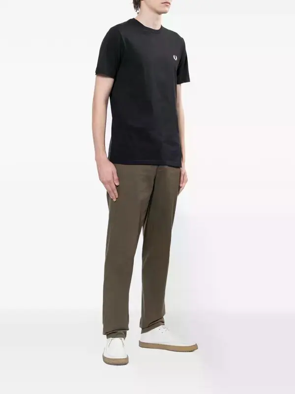 Fred Perry Logo-embroidered T-shirt - Black