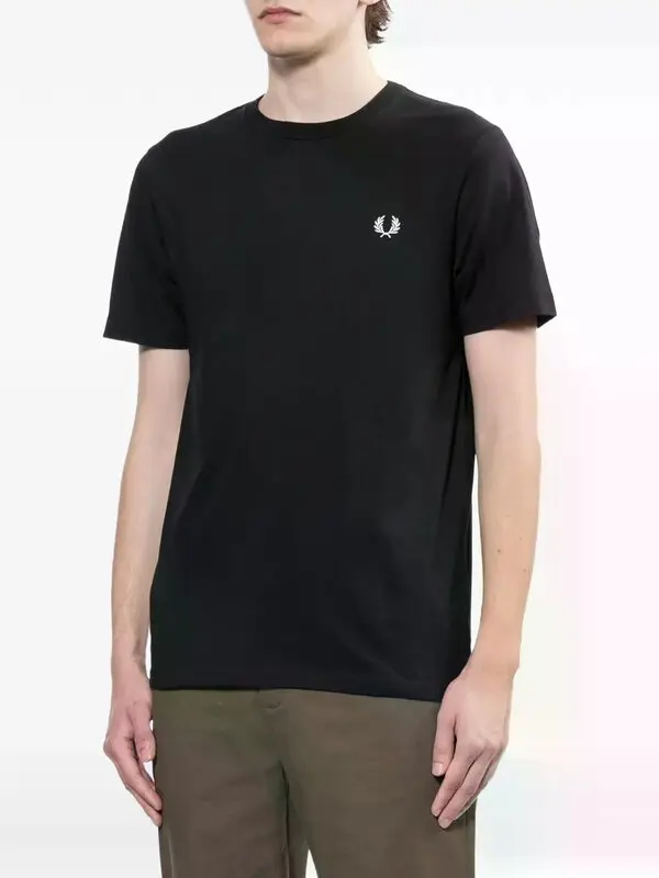 Fred Perry Logo-embroidered T-shirt - Black