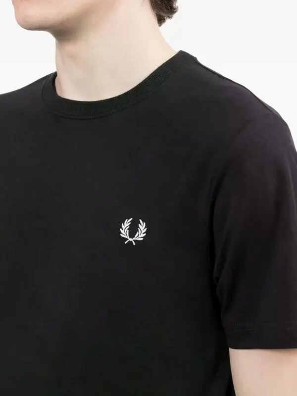 Fred Perry Logo-embroidered T-shirt - Black