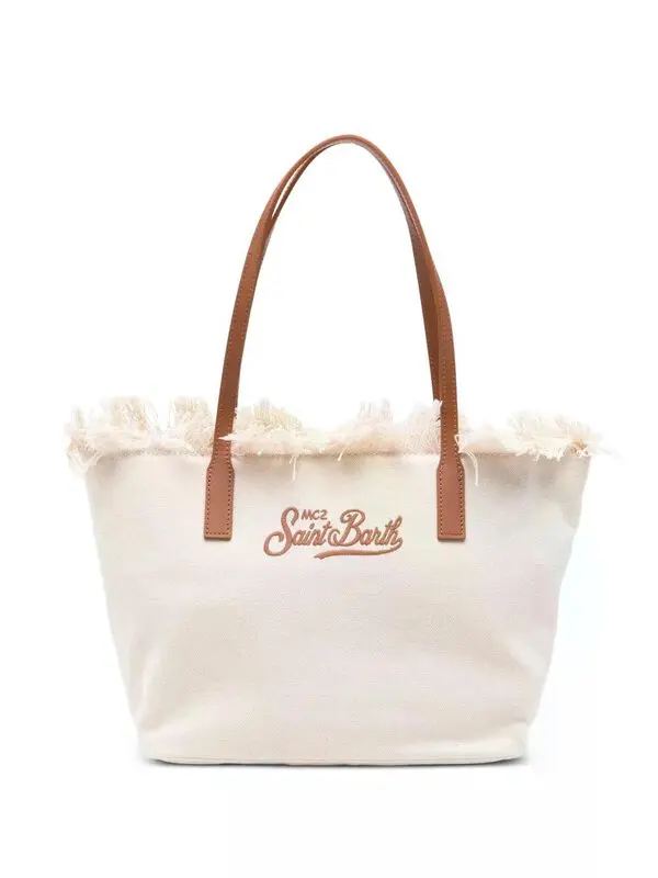MC2 SAINT BARTH City Fringed-trim Medium Tote Bag - Neutrals