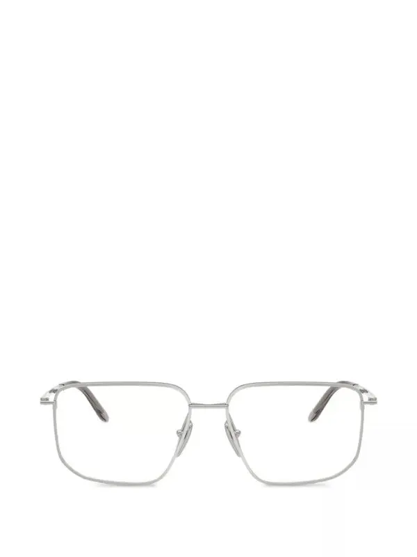 Prada Rectangle Full Rim Glasses - Silver