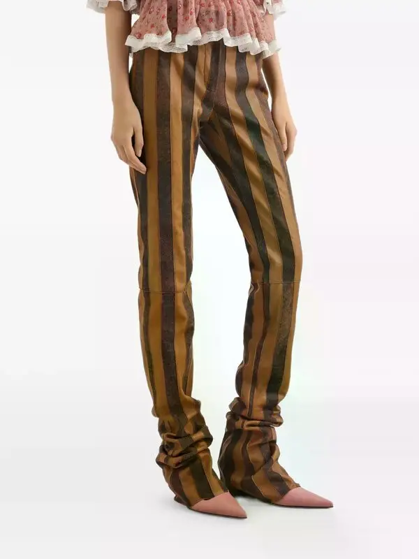 Dolce & Gabbana Striped Leather Trousers