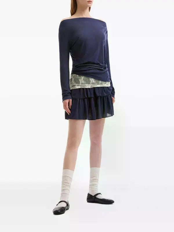 B+AB Ruffled Mini Skirt Set - Blue