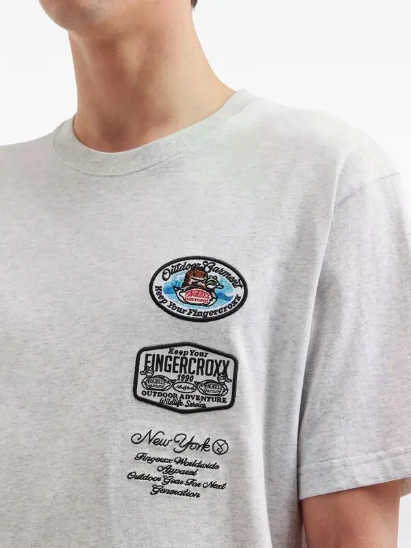 FINGERCROXX Patch-appliqué T-shirt - Grey