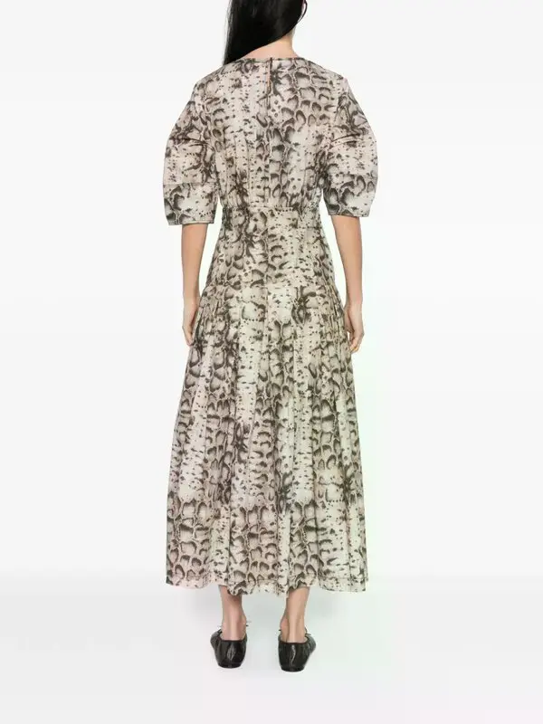 Pinko Animal-print Cutout Midi Dress - Neutrals