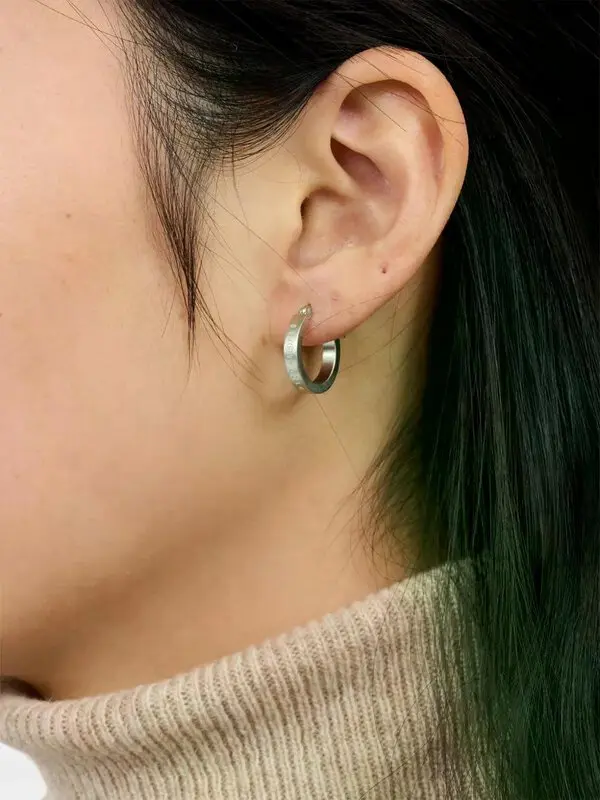 MAISON MARGIELA Logo-engraved Hoop Earrings