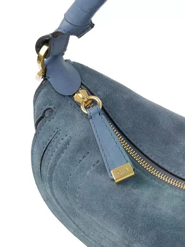 Chloé Mini Marcie Suede Shoulder Bag - Blue