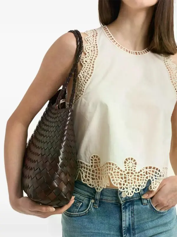 FORTE_FORTE Crochet-trim Sleeveless Top - Neutrals
