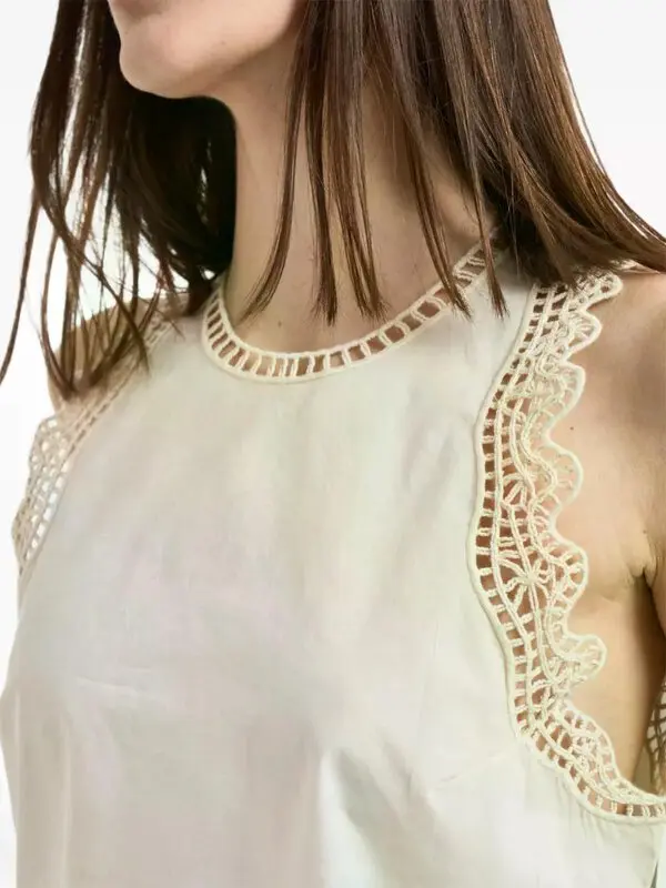 FORTE_FORTE Crochet-trim Sleeveless Top