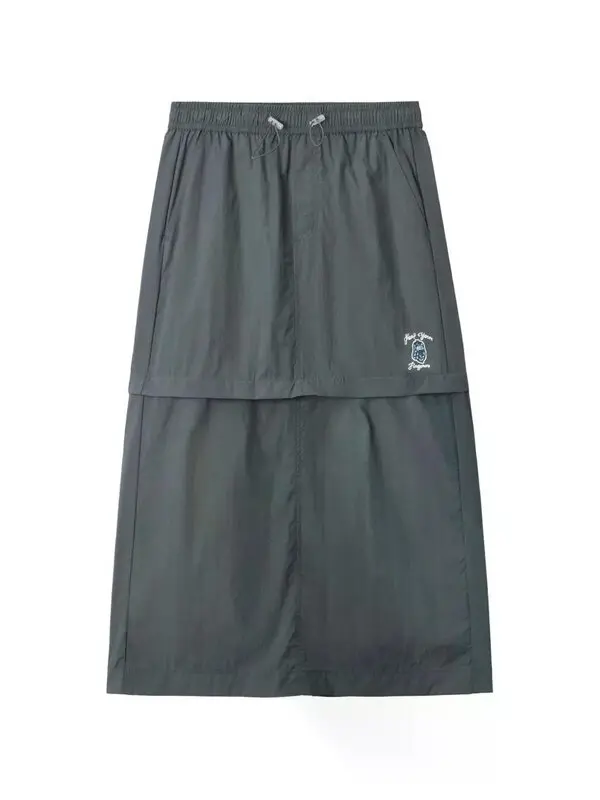 FINGERCROXX Elasticated Midi Skirt With Logo Patch