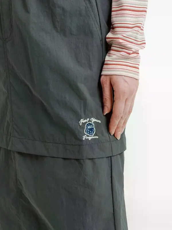 FINGERCROXX Elasticated Midi Skirt With Logo Patch