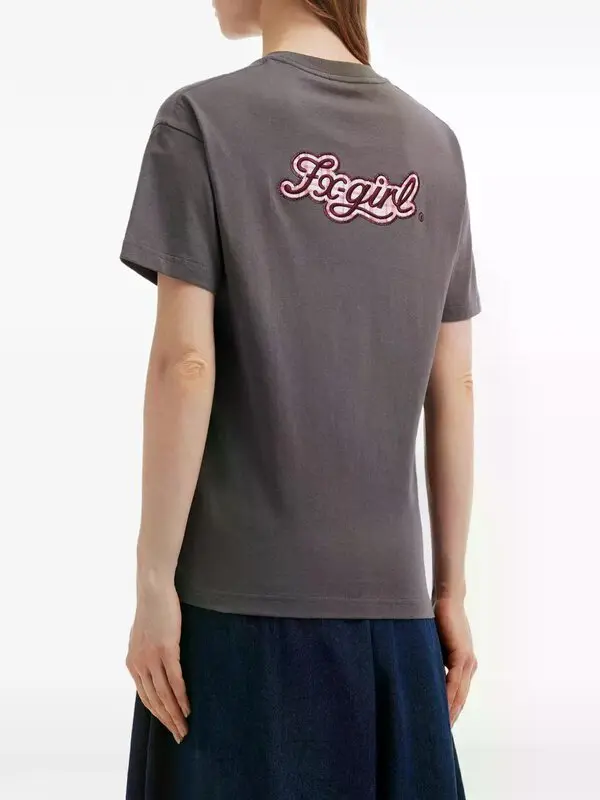 FINGERCROXX Logo-embroidered T-shirt - Grey