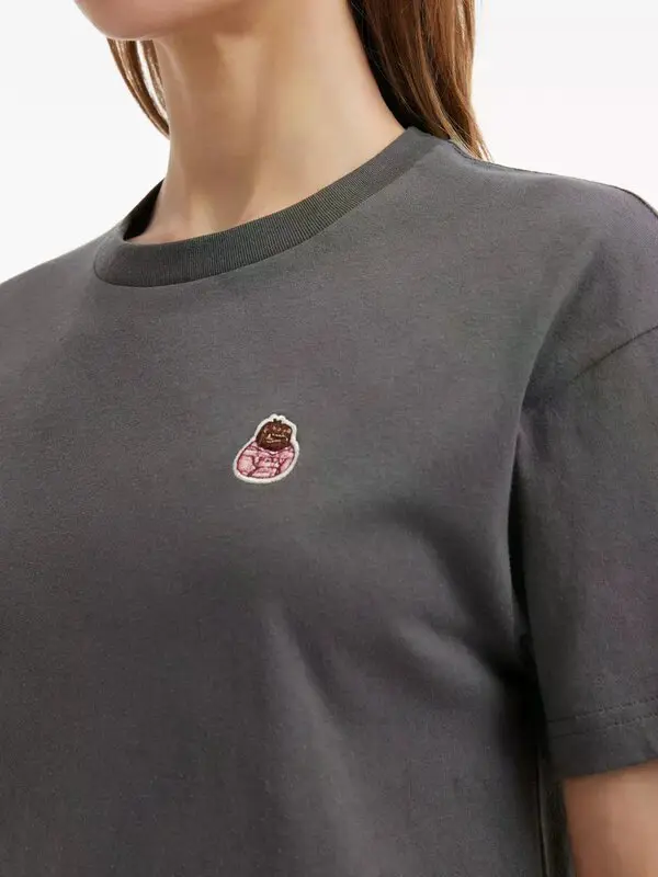 FINGERCROXX Logo-embroidered T-shirt - Grey