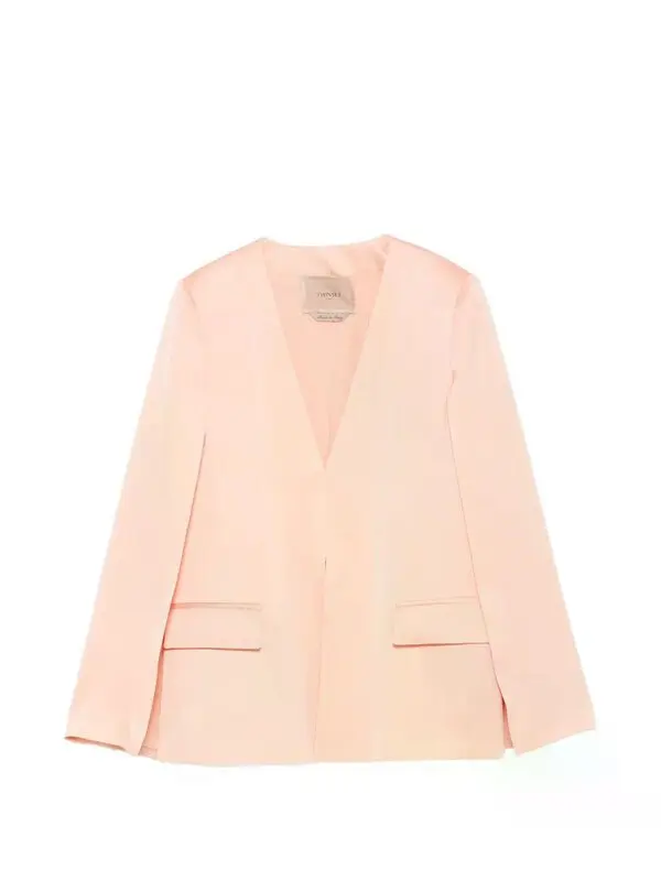 TWINSET Satin V-neck Cape Blazer