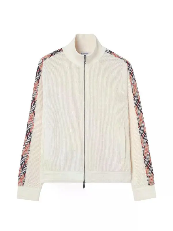 Burberry Check Trim Cotton Track Jacket