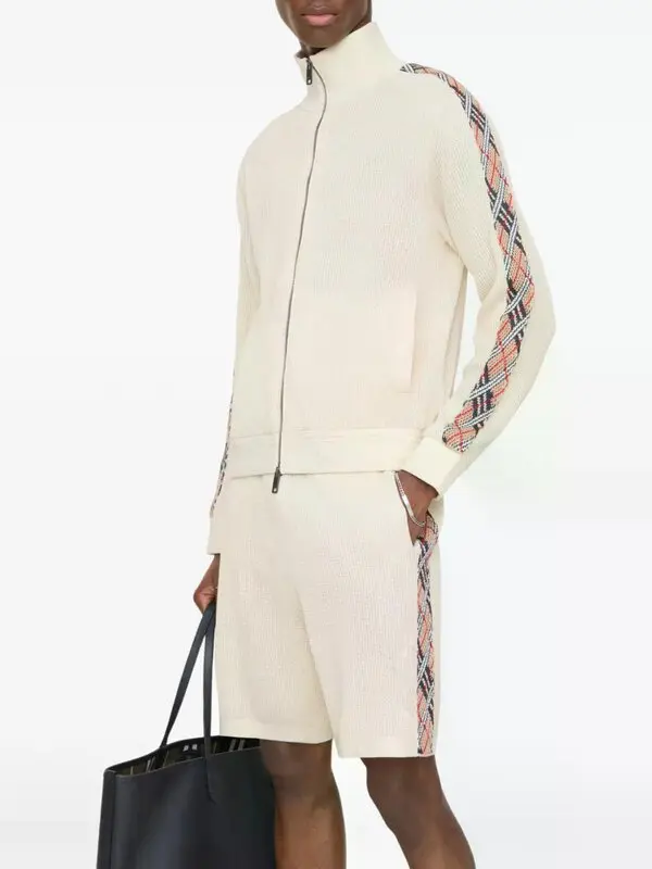 Burberry Check Trim Cotton Track Jacket