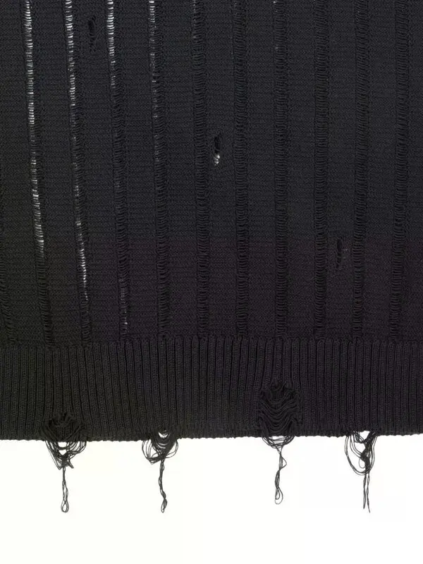 LANEUS Ripped Knitted Vest