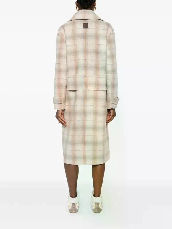 Loewe Double-breasted Checkered Coat
