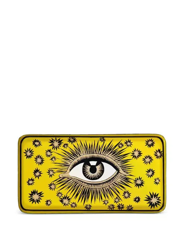 LES-OTTOMANS Handpaint Eye Tray - Yellow