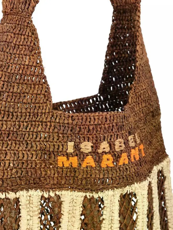 Isabel Marant Étoile Striped Raffia Shoulder Bag - Brown