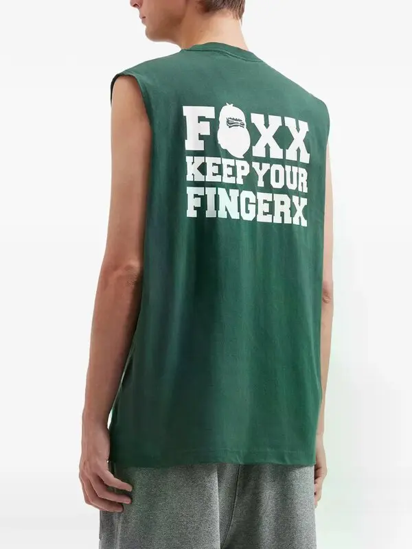 FINGERCROXX Sleeveless Printed Tank Top - Green