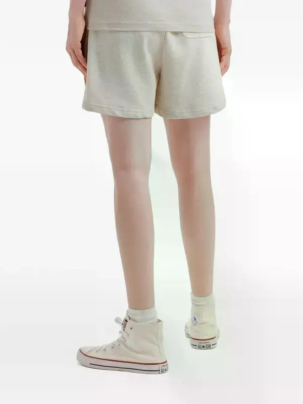 FINGERCROXX Embroidery Drawstring Shorts - Neutrals