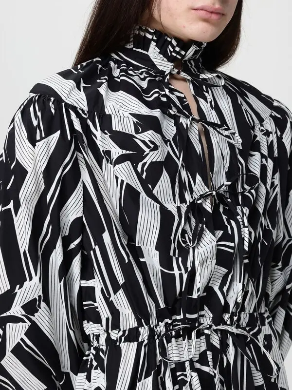 Dries Van Noten Cotton Poplin Printed Midi Shirt Dress