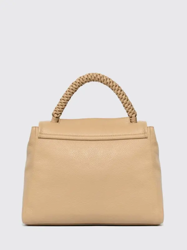 Orciani Leather Handbag With Braided Handle - Biscuit