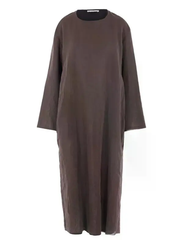 THE ROW Catia Long-sleeve Cotton Maxi Dress - Brown